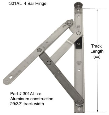 222SS 4 Bar Egress Window Hinge-16-1/8"